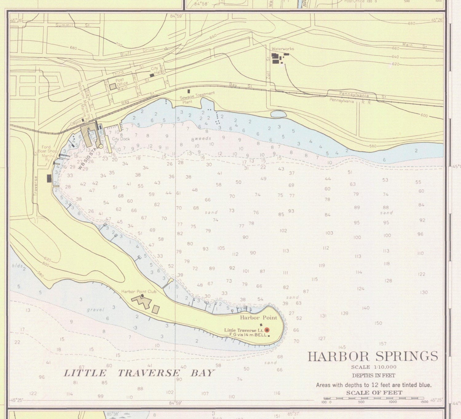Grand Traverse Bay to Little Traverse Bay 1957 Lake Michigan - Etsy