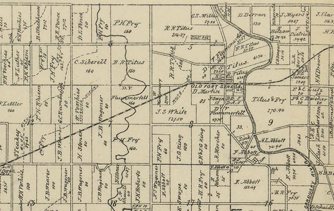 Seneca County Ohio 1891 - Old Wall Map Reprint With Homeowner Names ...