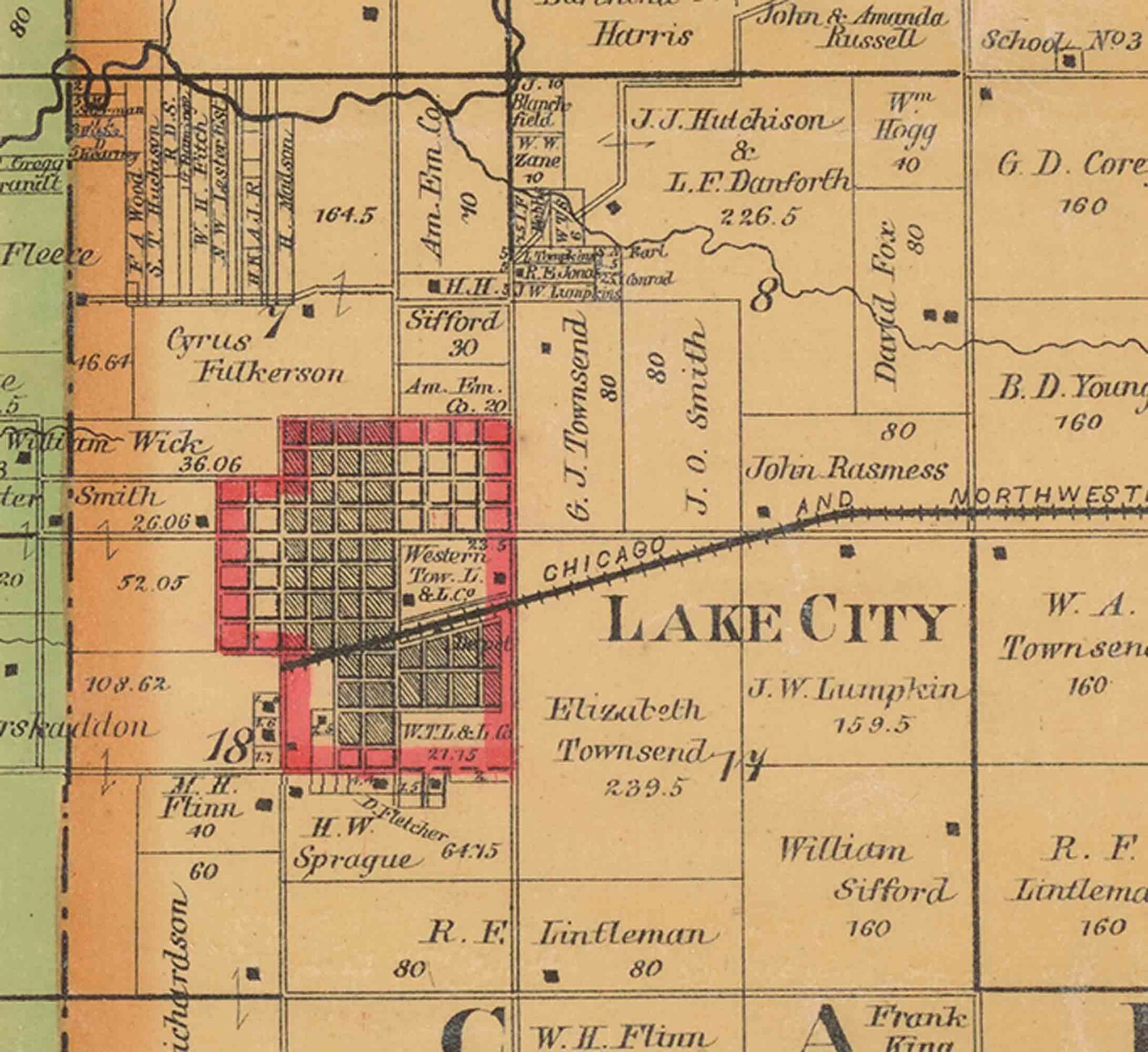Calhoun County Iowa 1884 Old Wall Map With Landowner Names - Etsy
