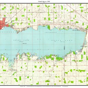 Grand Lake 1960 Old Topographic Map USGS - Celina - St Marys - Custom ...