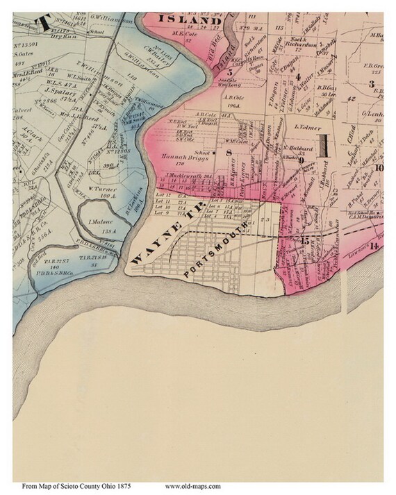 Wayne 1875 Old Town Map With Homeowner Names Ohio Reprint - Etsy