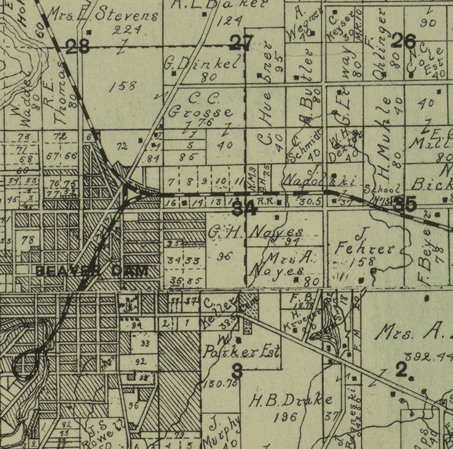 Dodge County Wisconsin 1900 Old Wall Map Reprint With | Etsy