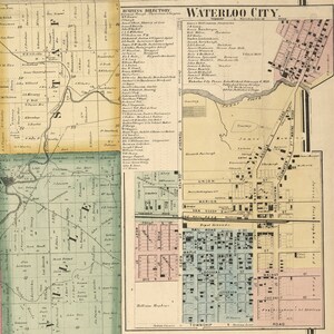 Dekalb County Indiana 1863 - Old Wall Map Reprint With Homeowner Names ...