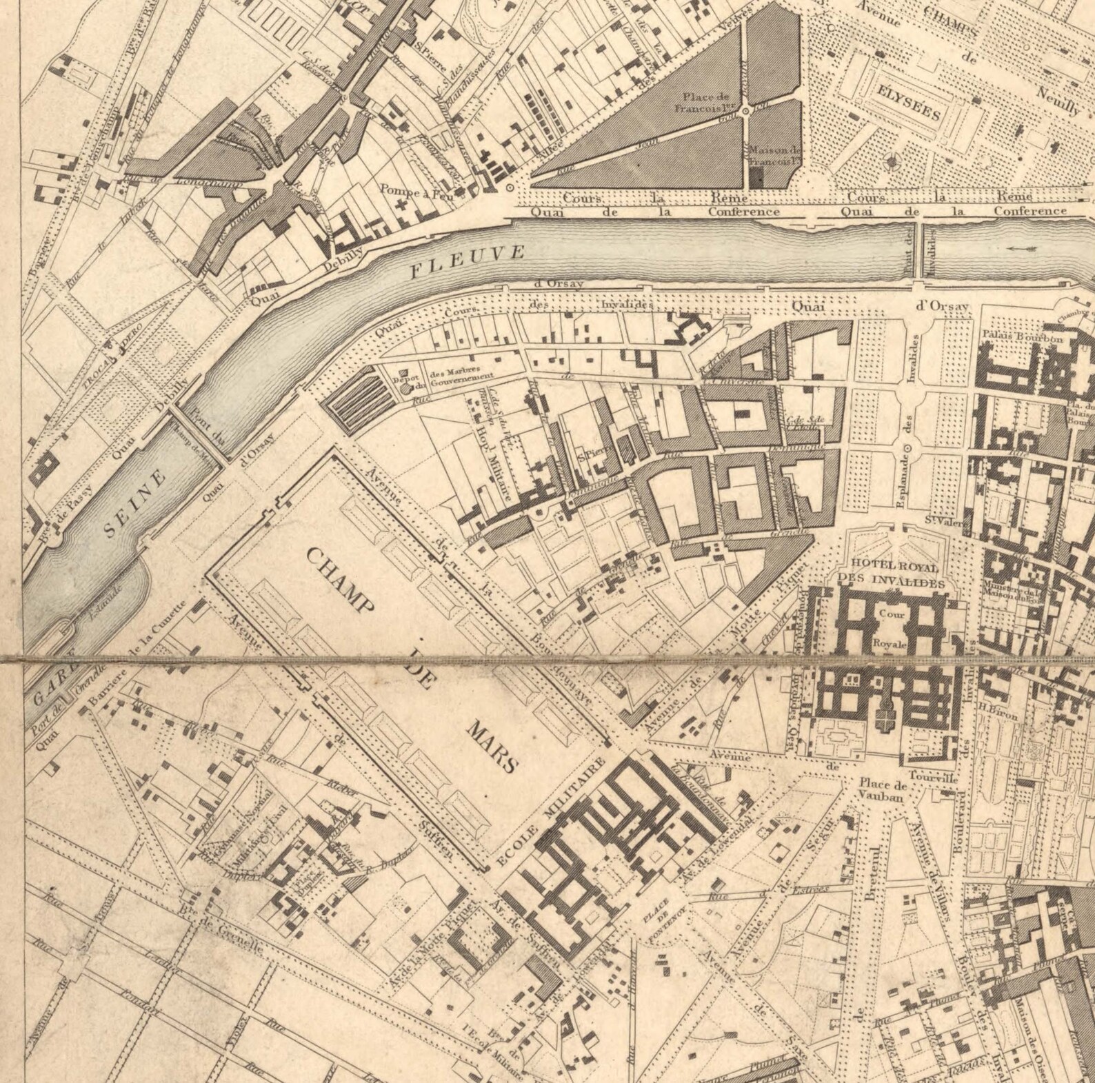 Old Map of Paris 1834 France English Text Reprint - Etsy
