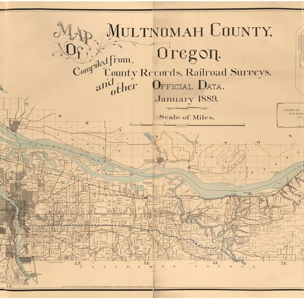 Oregon Map With Counties - Etsy