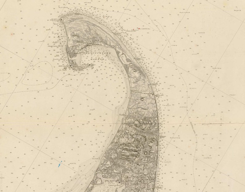 Cape Cod Bay - 1910 Nautical Map - Reprint - AC 80000 - Chart 110 - Etsy