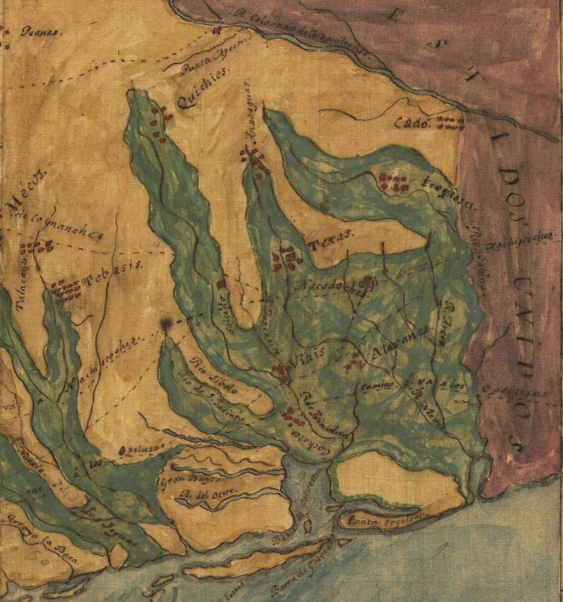 Texas 1822 State Map Stephen Austin Spanish Mexico - Etsy