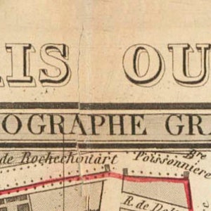 Old Map of Paris 1845 France - Tourist Guide -- Street Index-- Reprint ...