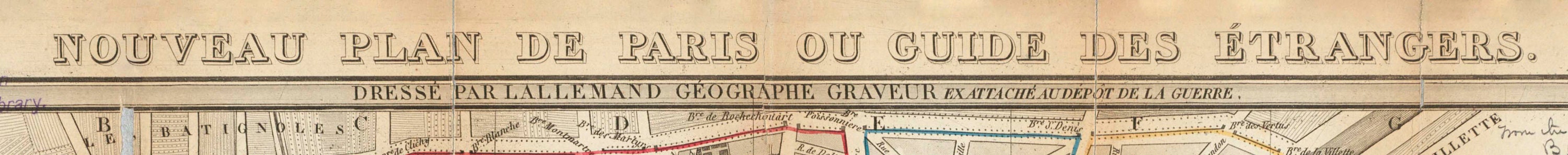 Old Map of Paris 1845 France - Tourist Guide -- Street Index-- Reprint ...