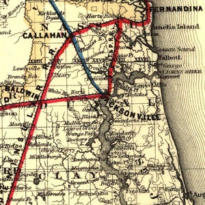 Florida 1882 State Map - by Colton - Reprint - Etsy