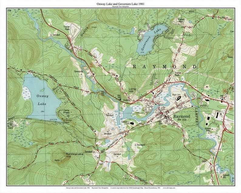 Onway Lake & Governors Lake 1981 Old Topographic Map Raymond USGS ...