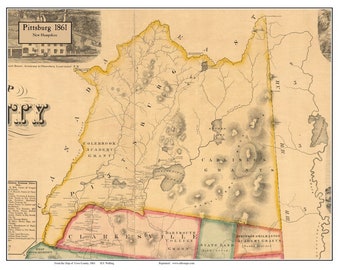 Acworth 1860 Old Town Map With Homeowner Names New Hampshire | Etsy