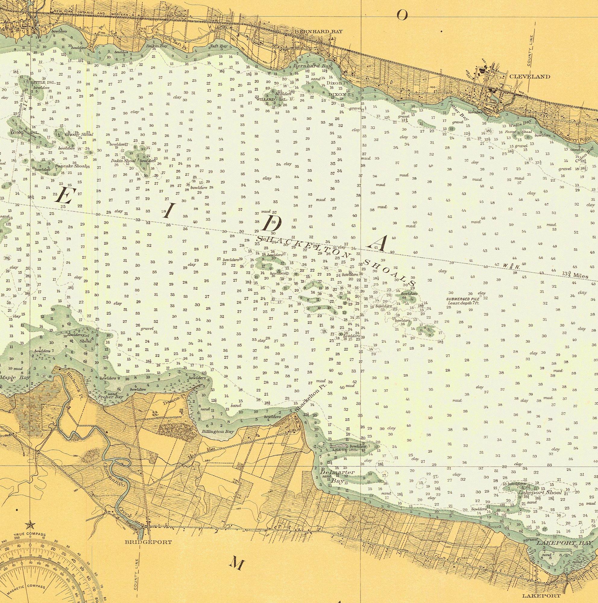 Oneida Lake 1914 Nautical Map Reprint 40000 - Great Lakes NY 3 - 184 - Etsy