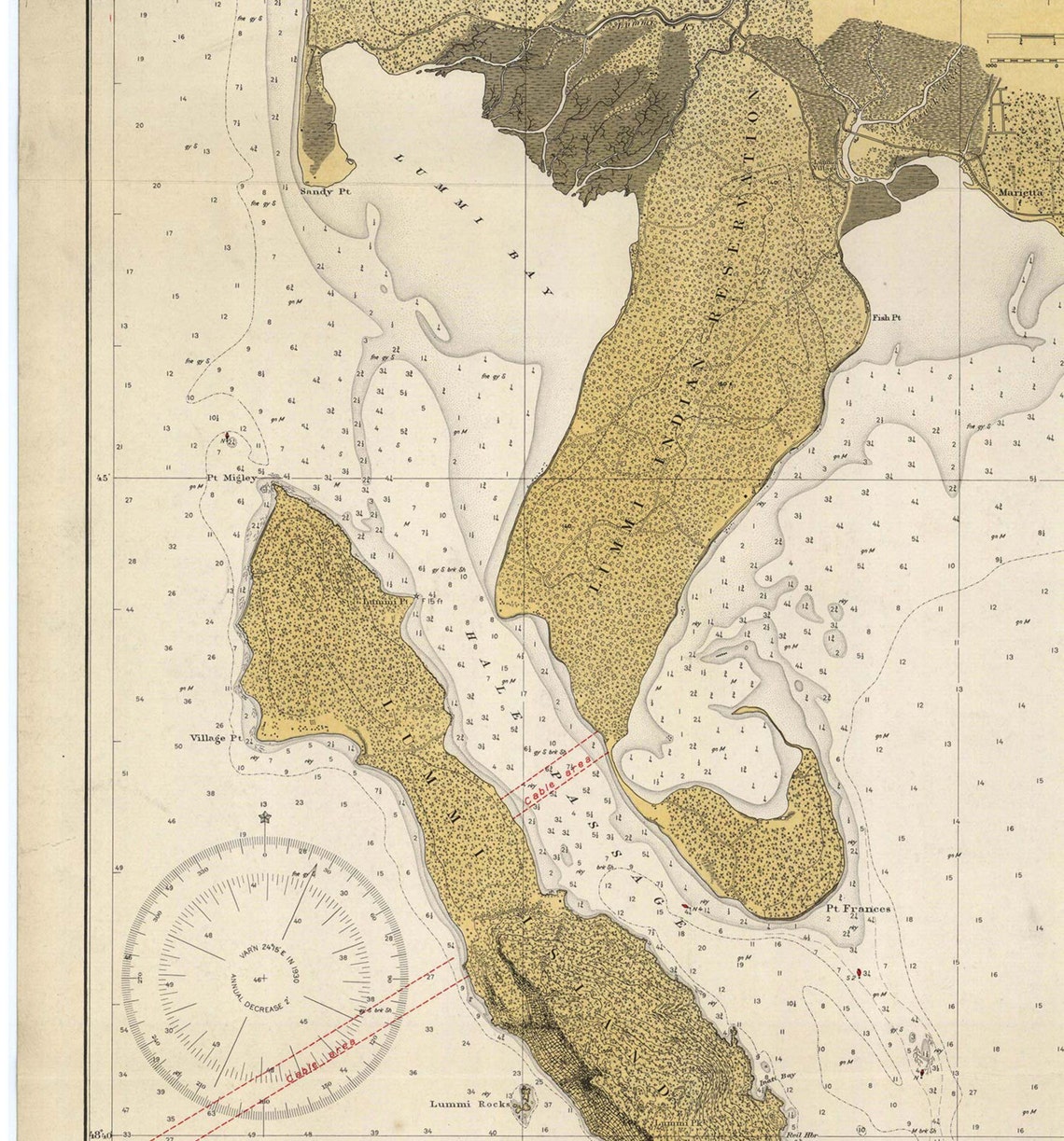 Bellingham Bay 1928 Nautical Map Washington Reprint PC - Etsy UK