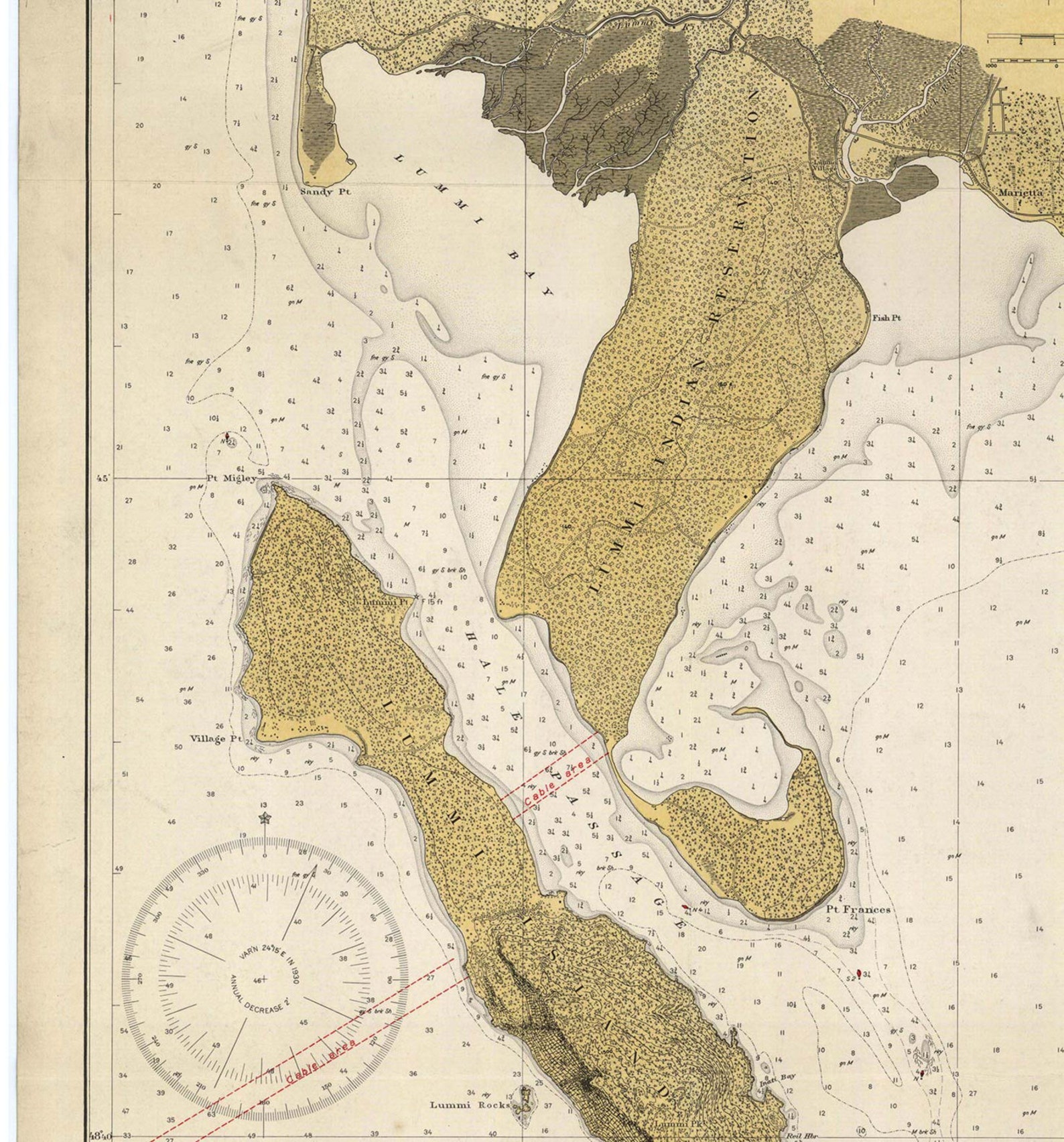 Bellingham Bay 1928 Nautical Map Washington Reprint PC - Etsy UK