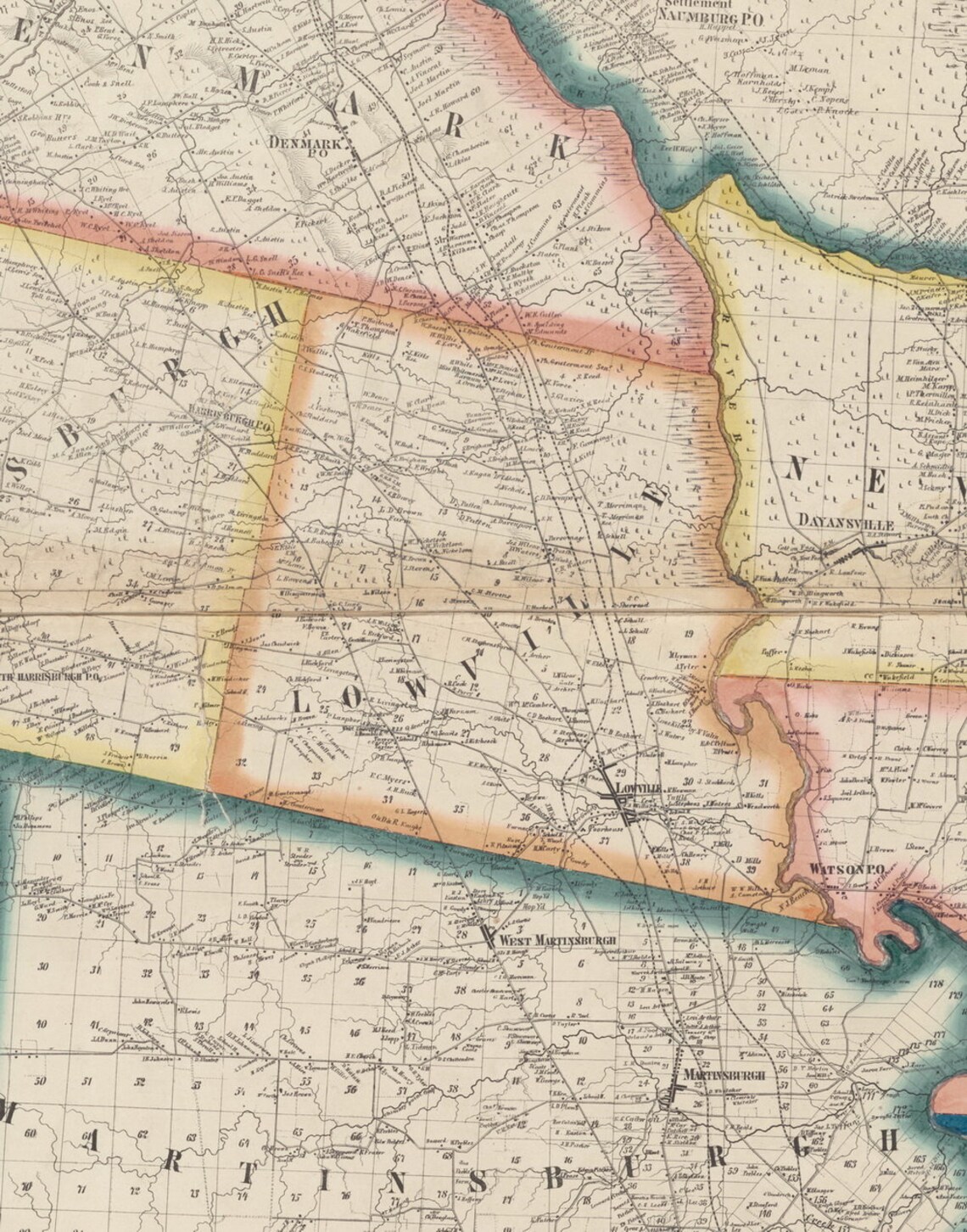 Lowville 1857 Old Town Map with Homeowner Names New York | Etsy