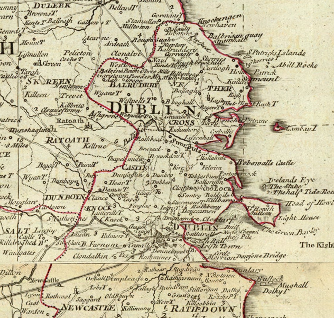 Leinster Province - Ireland - From 1790 Roque Map - Clan Names - Old ...