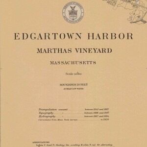 Edgartown Harbor, MA - 1927 B Nautical Map - Reprint - 20000 Harbors ...