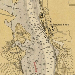 New London Harbor and Approaches - Thames River, Connecticut 1924 ...