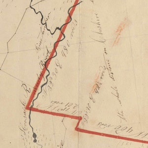 Lanesborough 1830 Town Plan - Old Roads Map Reprint RESTORED ...