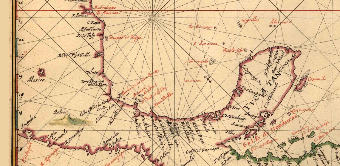 Caribbean 1639 Map by Vinckeboons Reprint Cuba Puerto | Etsy