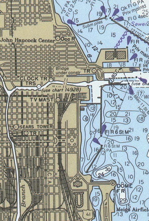 Chicago Lake Front 1983 - Lake Michigan, Illinois - Nautical Map ...