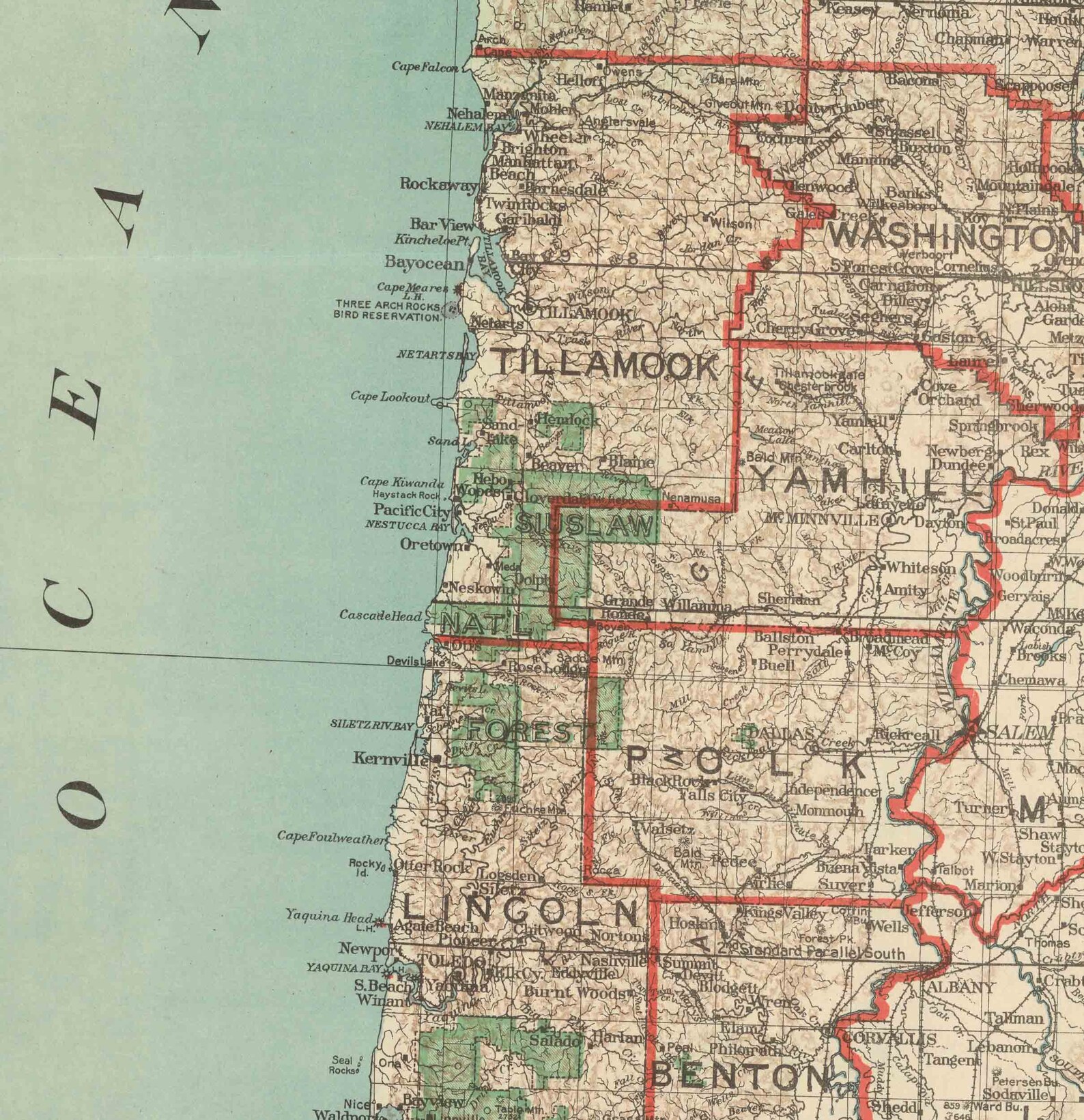 Oregon 1922 National Forests State Map Old Map Reprint - Etsy
