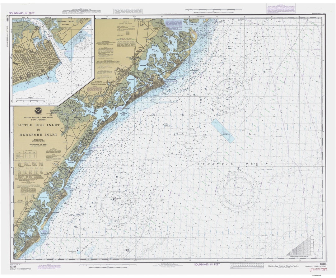 Little Egg Inlet to Hereford Light- 1984 Nautical Map Reprint - New ...