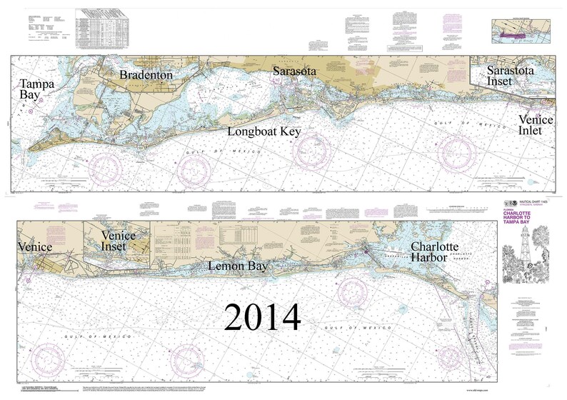 Charlotte Harbor Tampa Bay 2014 Map Nautical Chart Reprint - Etsy