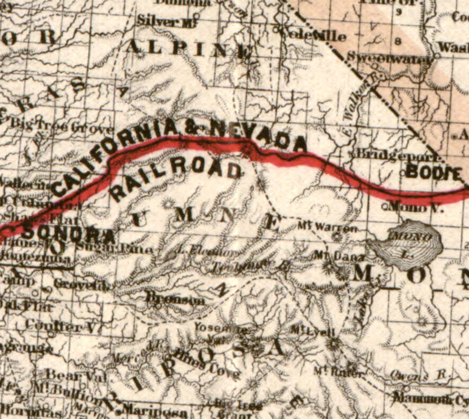 California 1882 California & Nevada Railroad Map Colton - Etsy