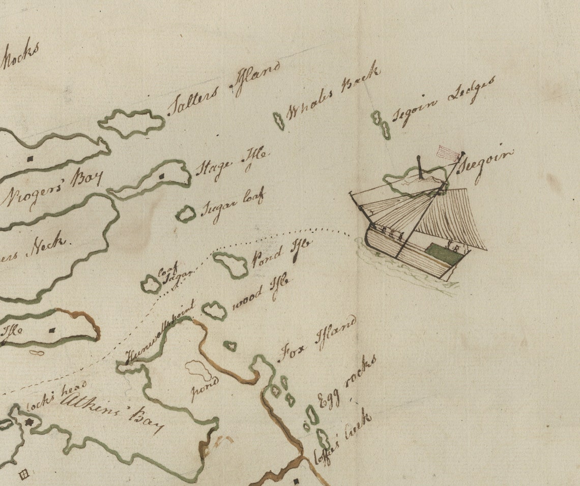 Georgetown Maine 1795 Map Reprint Maine Cities Other | Etsy