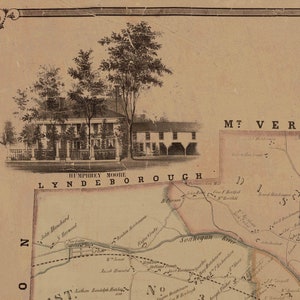 Milford 1854 Old Map - New Hampshire Reprint Homeowner Names- Towns ...