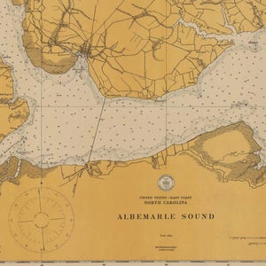 Albermarle Sound 1913 Nautical Map Reprint Columbia Elizabeth City ...