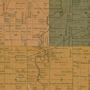 Hancock County Ohio 1890 - Old Wall Map Reprint With Homeowner Names ...
