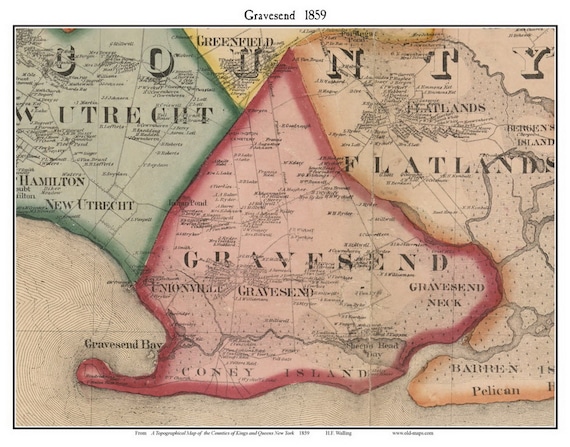 Mapa de Gravesend 1859 con nombres de propietarios de - Etsy España
