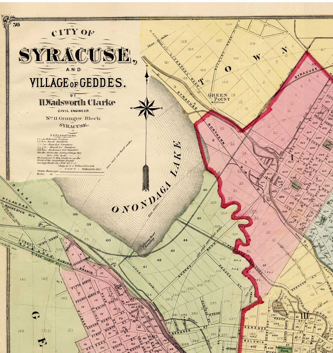 Syracuse New York Map 1874 Reprint Onondaga 1874 Atlas - Etsy