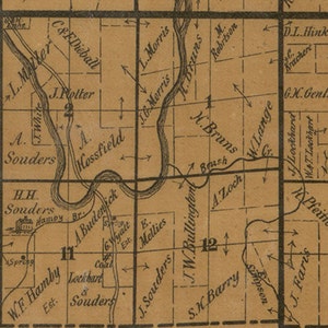 Gasconade County Missouri 1875 - Old Wall Map With Landowner Names ...