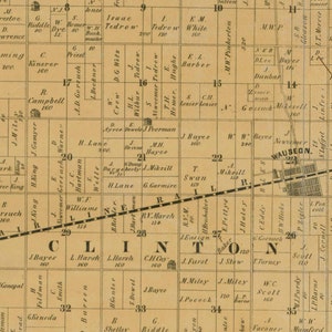 Fulton County Ohio 1850 - Old Wall Map Reprint With Homeowner Names ...