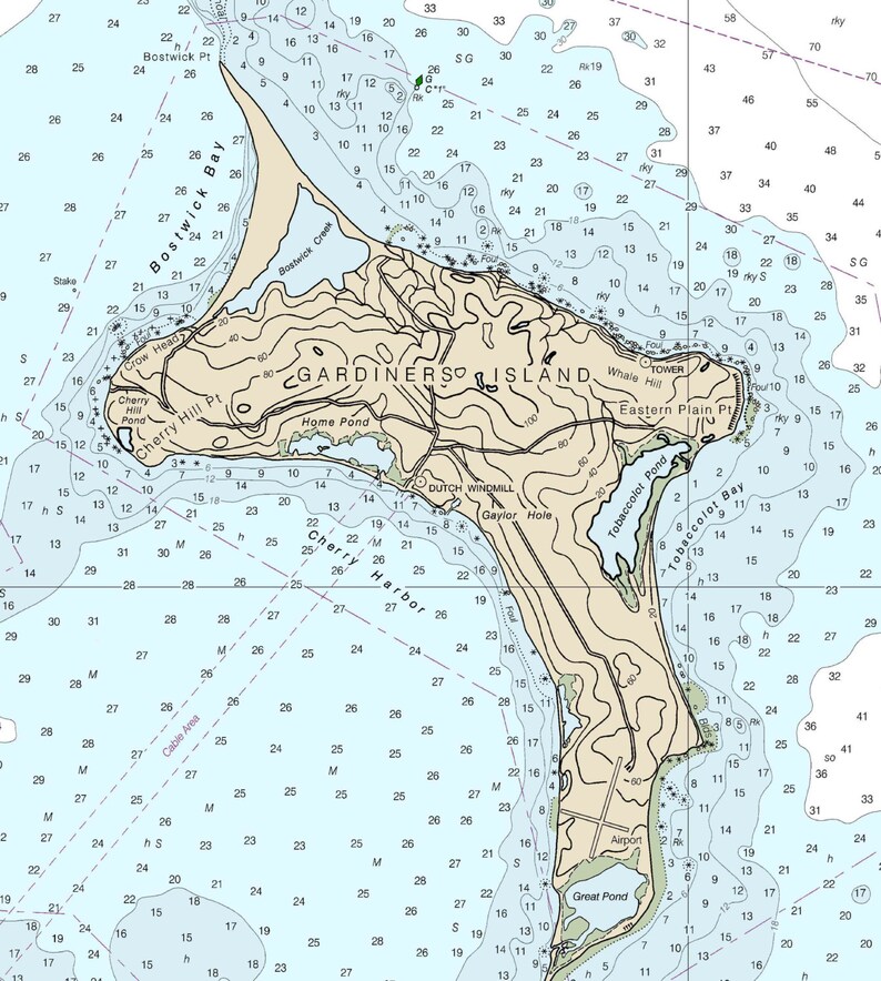 Block Island Sound & Gardiners Bay NY 2014 Nautical Map - Etsy