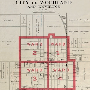 Yolo County California 1900 - Old Wall Map Reprint With Landowner Names ...