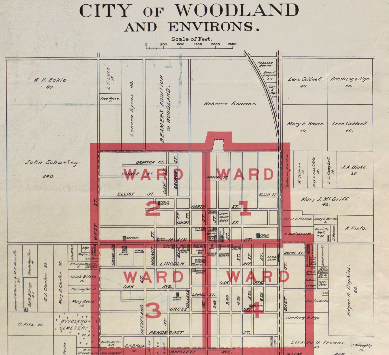 Yolo County California 1900 - Old Wall Map Reprint With Landowner Names ...