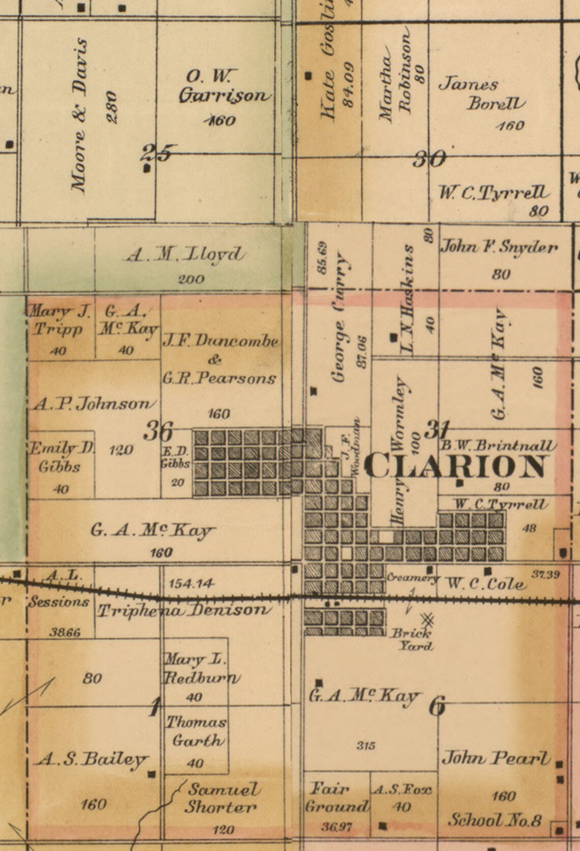 Wright County Iowa 1885 Old Wall Map With Landowner Names Farm - Etsy