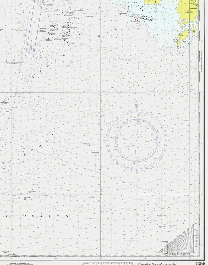 Vermillion Bay Approaches 1975 Nautical Old Map Reprint - Etsy