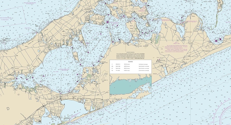 Long Island Sound (blue Water) - 2017 Nautical Map Connecticut - New ...