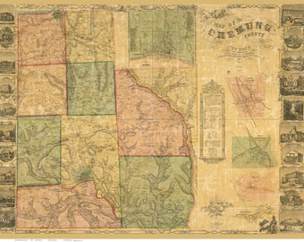Chemung County Map | Etsy