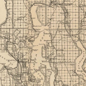 King County - Washington - 1894 Map Anderson's New Map Land Owners ...