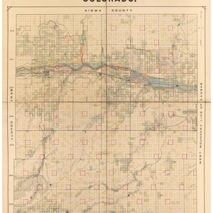 Prowers County Colorado 1889 - Old Wall Map Reprint With Landowner ...