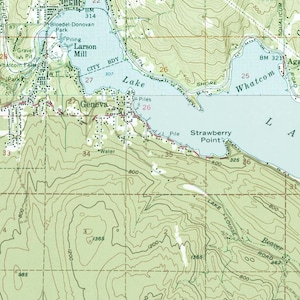 Lake Whatcom - Ca. 1954 - USGS Old Topographic Map Custom Composite ...