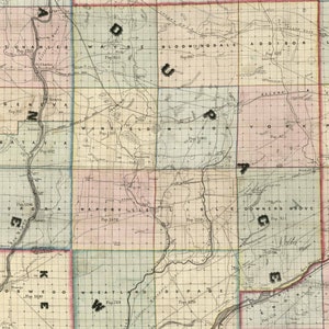 Cook & Dupage Counties Illinois 1851 - Old Wall Map Reprint With ...