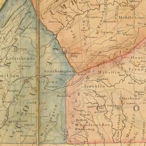 Pennsylvania 1792 Old State Map Howell Early Roads - Reprint - Etsy
